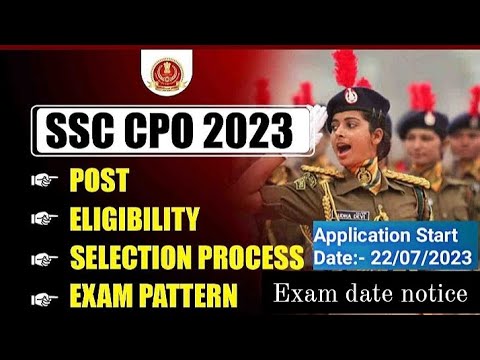 #SSC CPO SI 2023 Exam Date Notice available #latest