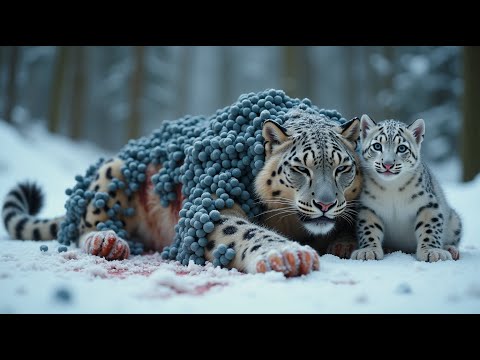 A Snow Leopard Covered in Millions of Barnacles Saved by Sukuna Rescue Team