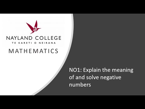 NO1: Explain the meaning of and solve negative numbers