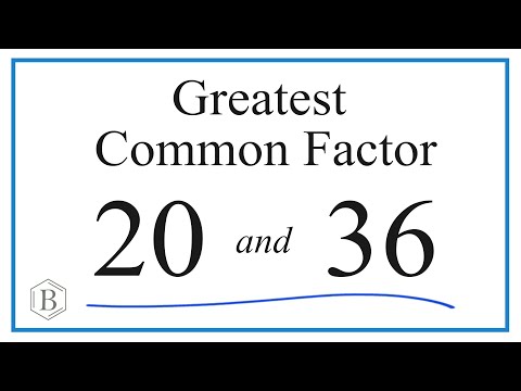How to Find the Greatest Common Factor for 20 and 36