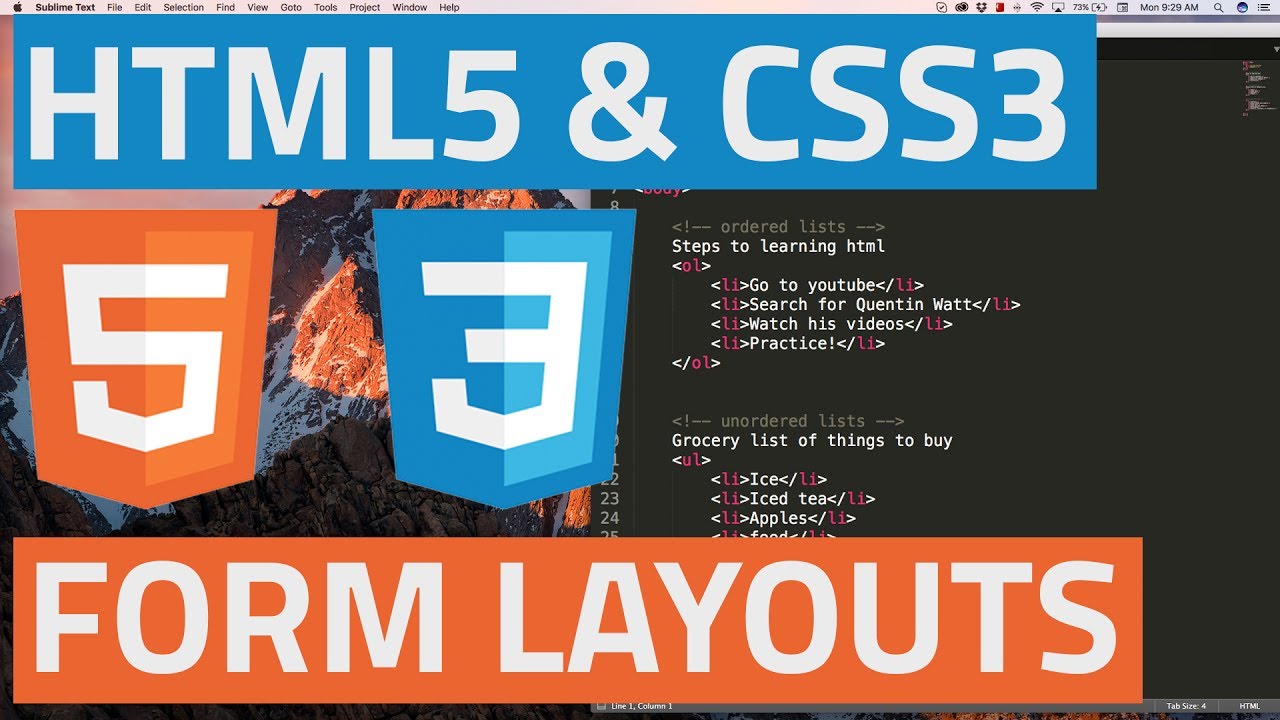 HTML5 and CSS3 beginner tutorial 42 - Creating a form layout