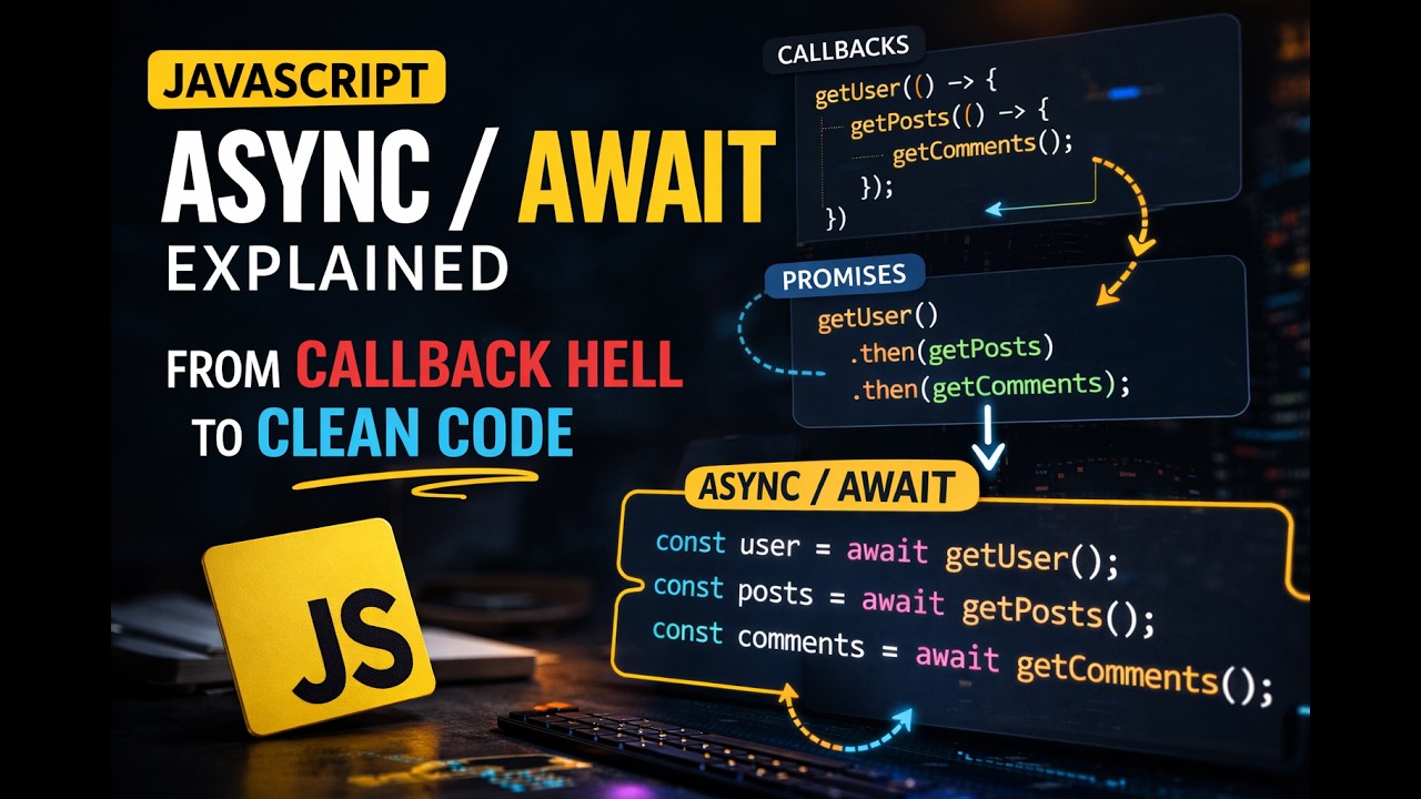 Async / Await Explained Clearly (Callback Hell → Promises → Modern JavaScript)