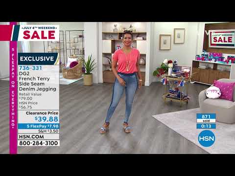 DG2 by Diane Gilman French Terry Side Seam Denim Jegging