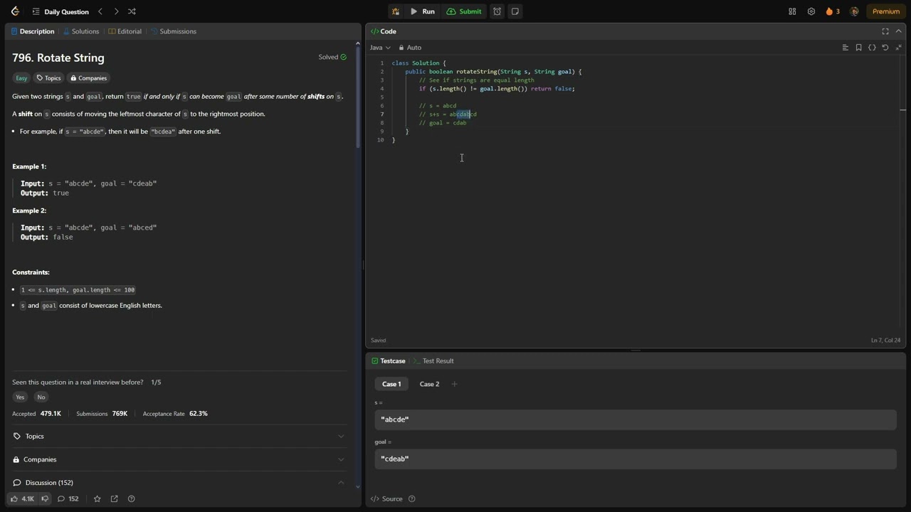 LeetCode 796: Rotate String | Java Solution Explained Step-by-Step!