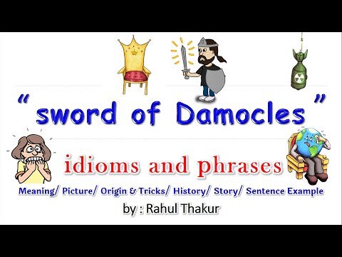 sword of Damocles idiom phrase trick origin story sentence MCQ example Meaning in Hindi Imp Vocab