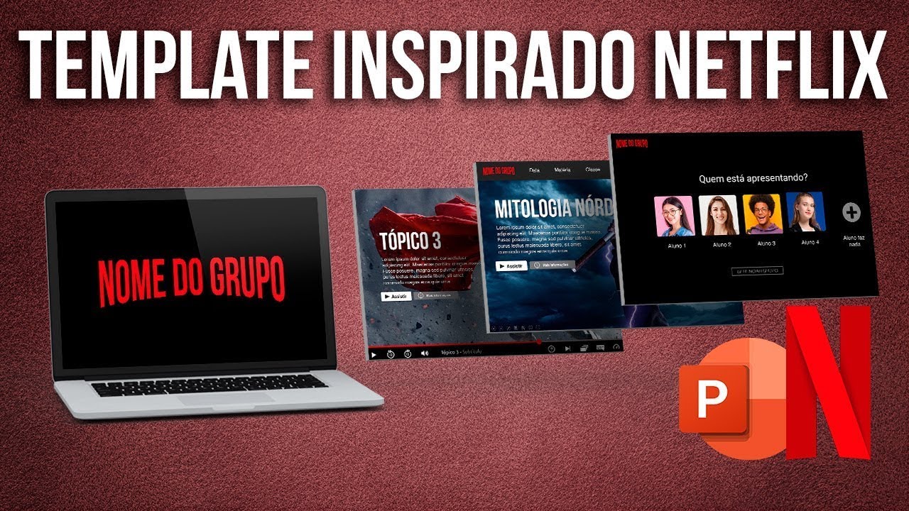 Template Netflix em powerpoint, tutorial e arquivo para download