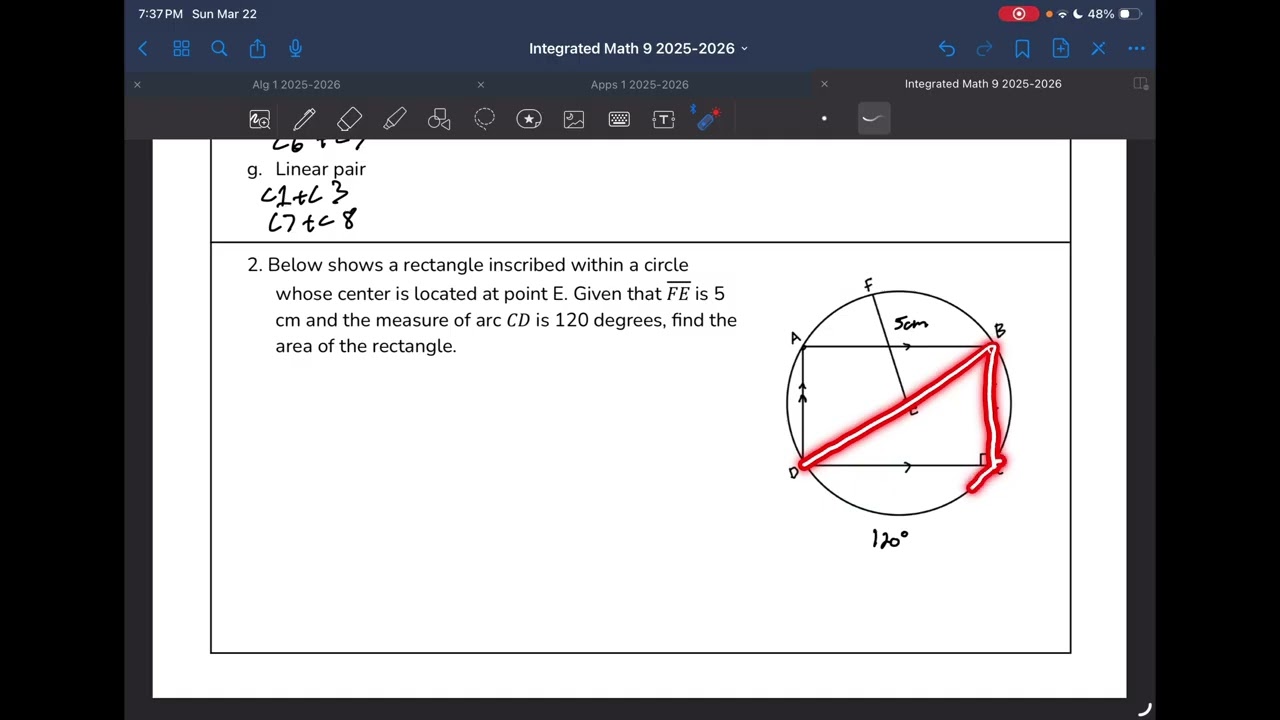 Unit 7 Study Assignment - Integrated Math 9
