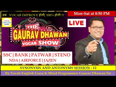 Session 34 | Vocab | through Tricks| Mnemonics |Story | Synonyms Antonyms | SSC | BANK|Gaurav Dhawan