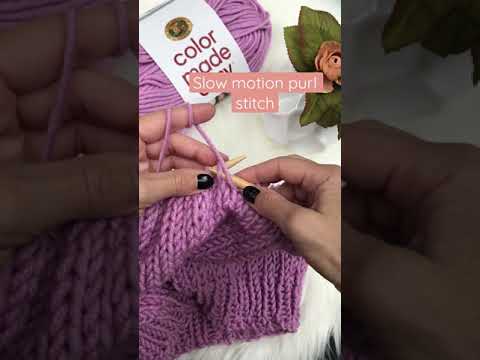 Slow motion purl stitch #knitting #knit #continentalknitting