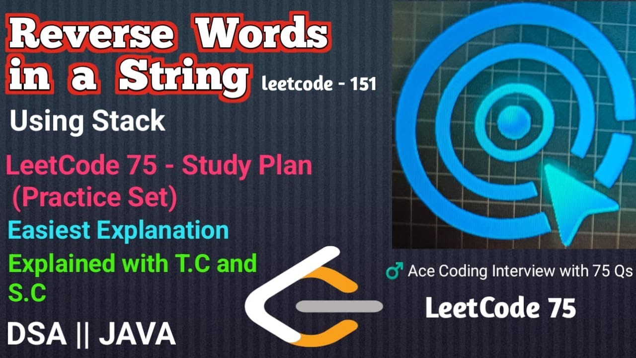 151.Reverse Words in a String | LeetCode-75 Study Plan | Using Stack | Simple Approach | JAVA