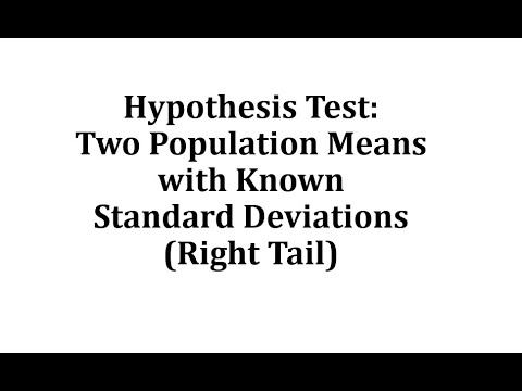 Hypothesis Test: Two Population Means with Known Standard Deviations ...