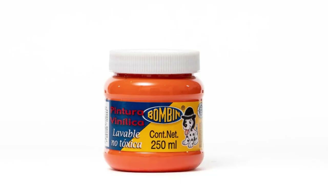PINTURA VINILICA BOMBIN ESCOLAR 250 ML NARANJA ROD