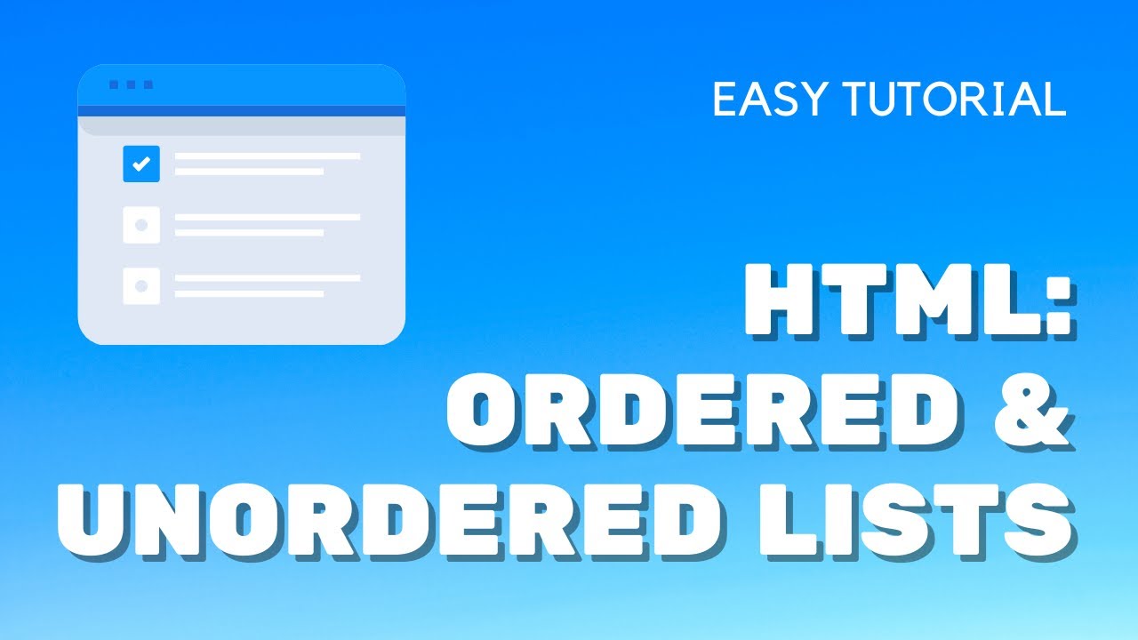 HTML TUTORIAL FOR BEGINNERS | Ordered and Unordered Lists in HTML | Updated [tutorial] 2024!