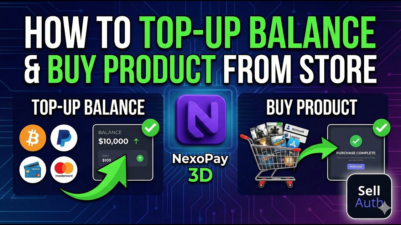 How to buy giftcard and top-up sellauth balance with NexoPay