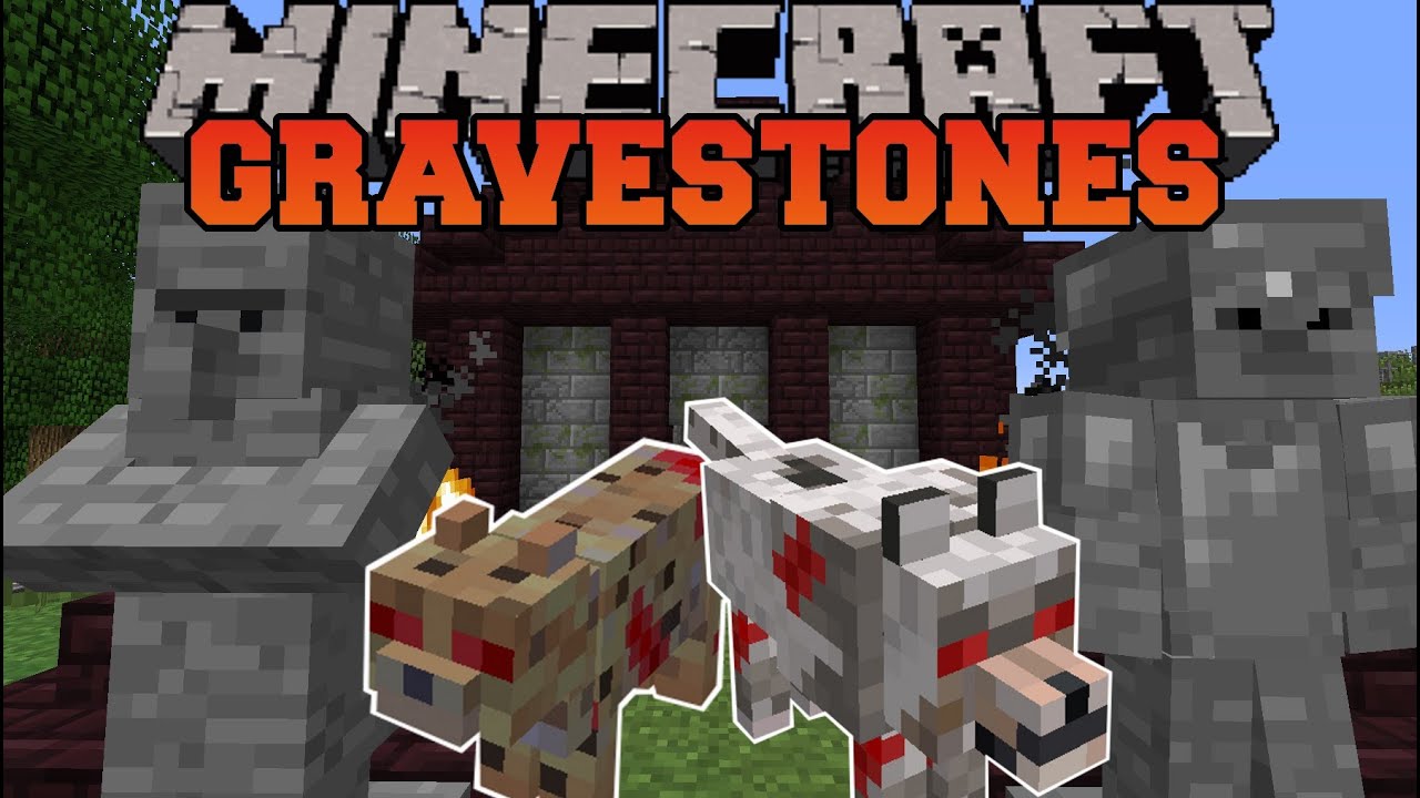 Minecraft : GRAVESTONES (WITHER DUNGEON, GRAVEYARDS, NEW VILLAGER) Mod Showcase