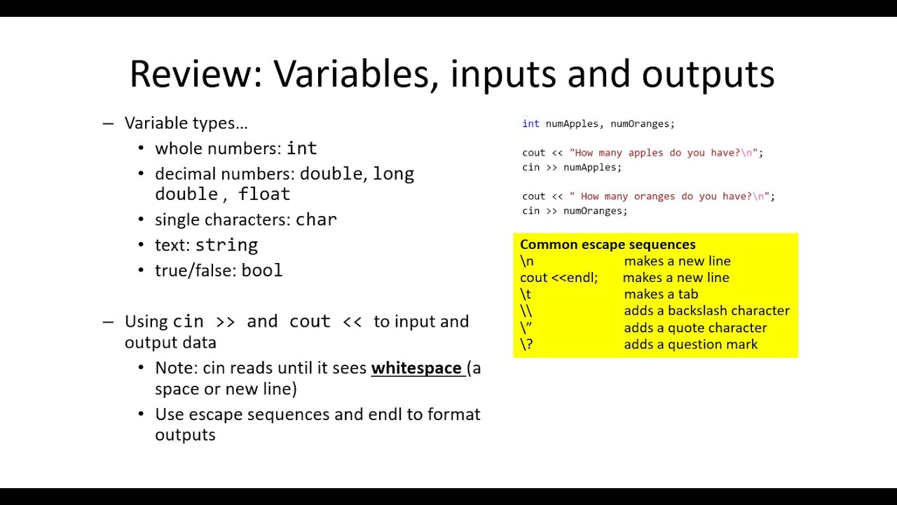 Lecture 3: Data Types, Debugging and Arithmetic Computations