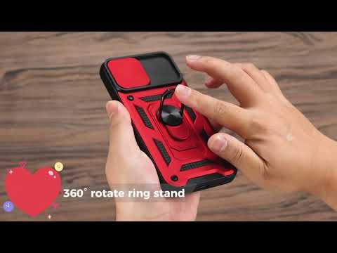 Slide Camera Cover + Metal Ring Kickstand + Car Magnetic Mount Case Cover For iPhone 11 12 13 XS 7 8
