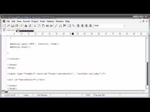 Learn Beginner PHP Tutorial 174 Loading in file Contents to a DIV Part 3 - Mind Luster