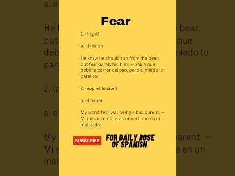 English to Spanish | How to say "fear" in Spanish | #shorts #spanishlessons
