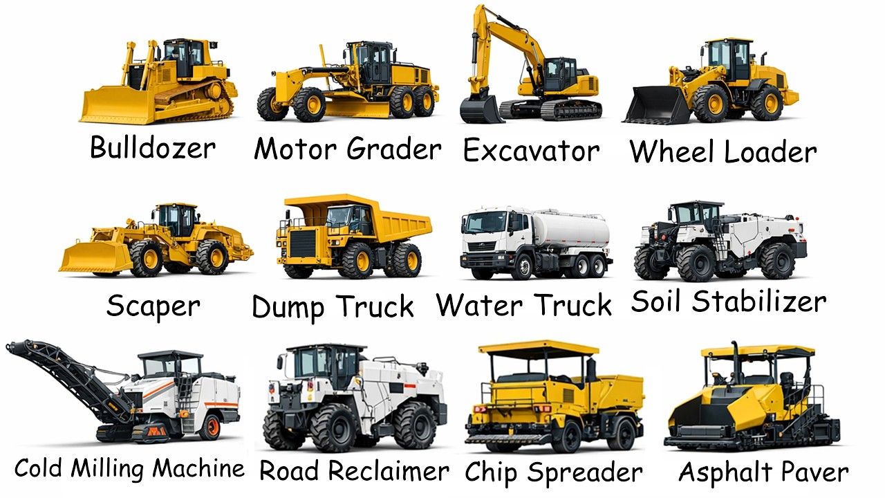 🚧 Every Type of Road Construction Machine Explained | Heavy Equipment Guide 🏗️