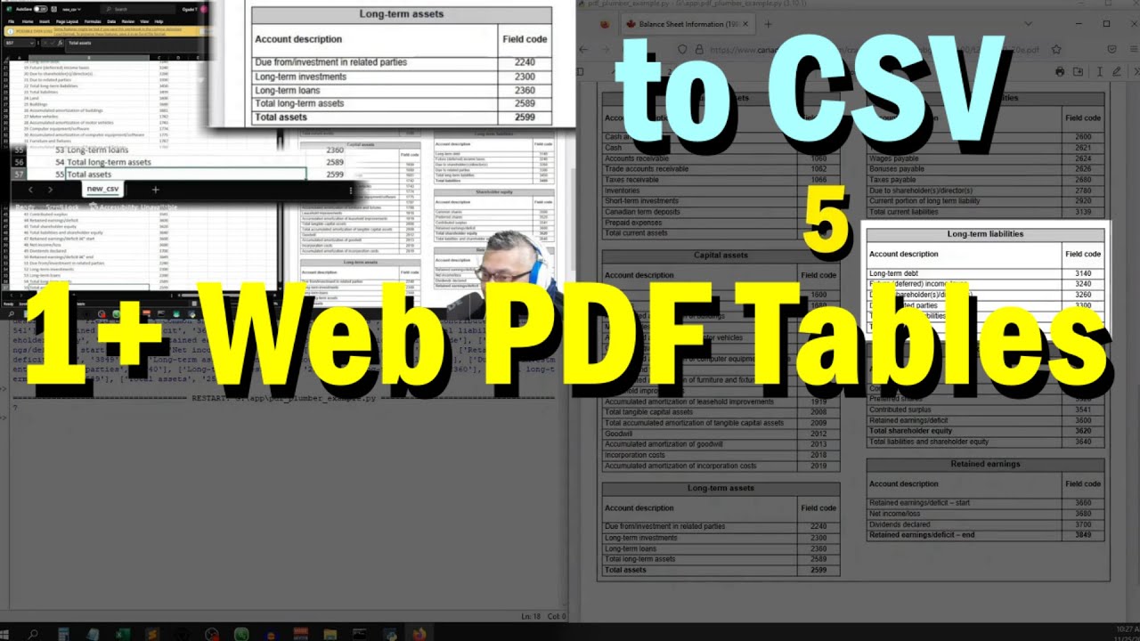 Coding Exercise | Scrape Multiple Tables From Web PDF To CSV