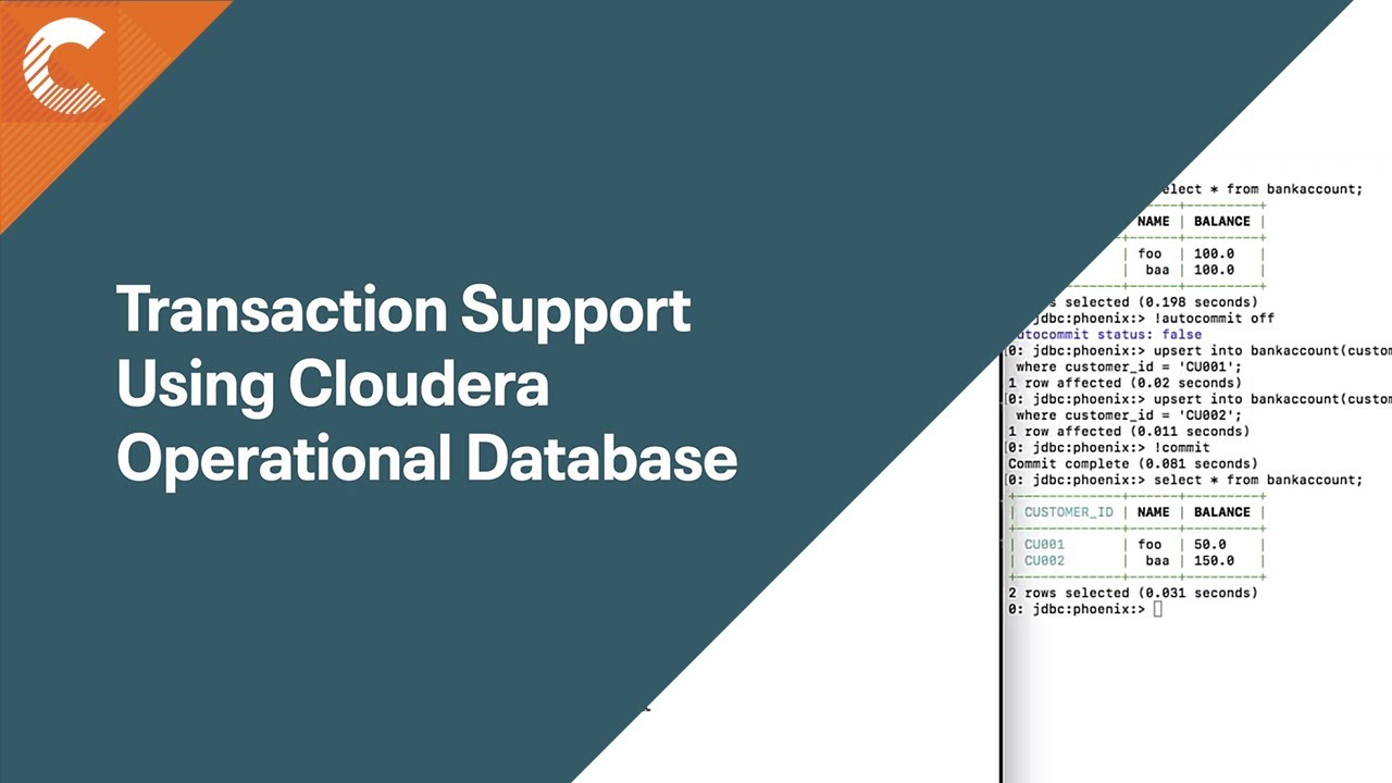Transaction Support Using Apache Phoenix