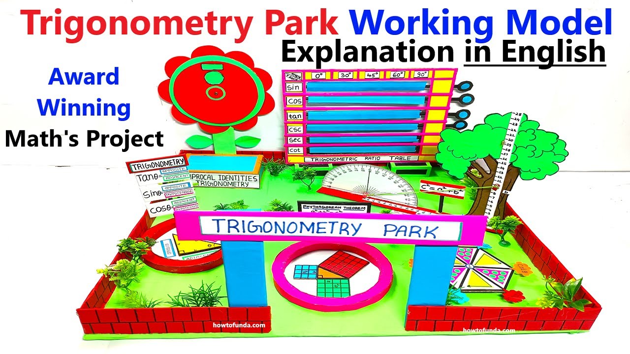 trigonometry park working model explanation in english - maths project for exhibition | howtofunda