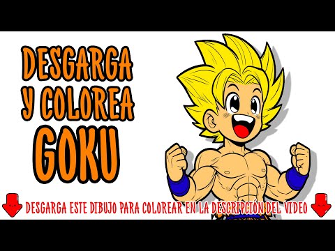 CÓMO DIBUJAR Y COLOREAR A GOKU 🟠 | DESCARGA E IMPRIME EL DIBUJO PARA COLOREAR
