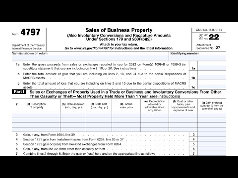 IRS Form 4797 walkthrough (Sales of Business Property)