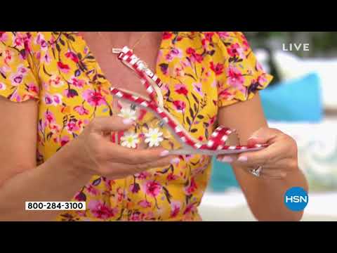 Jessica Simpson Aysie GinghamPrint Acrylic Wedge Dress S...