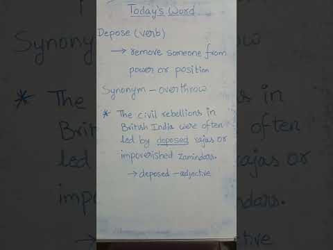 Depose | Deposed | Meaning and Synonyms | English Vocabulary