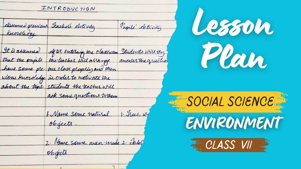 B. Ed Lesson Plan // Social Science - (Class VII) Chapter - Environment