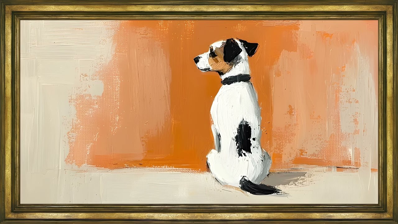 Jack Russell Dog Pet Wall Decor — 4K Frame TV Art Screensaver | Whimsical Oil Painting
