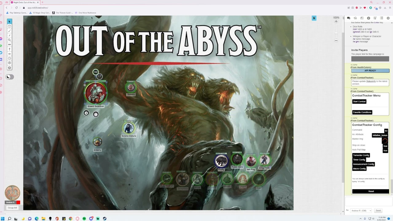 Night Owls Presents: Combat Tracker Tutorial on Roll20
