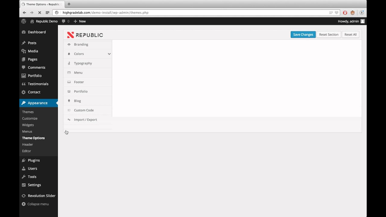Republic WordPress Theme - Install Demo Data