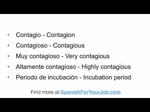 Spanish Vocabulary related to Contagious Diseases - Spanish for Nurses
