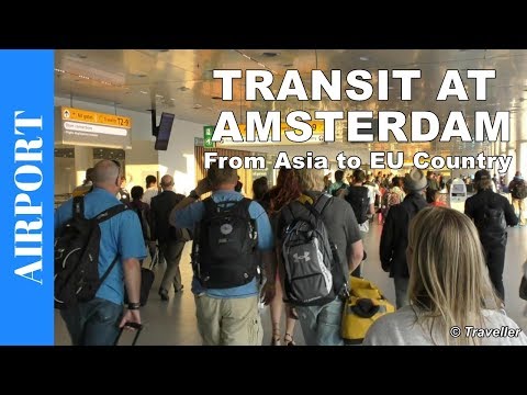 TRANSFER AT AMSTERDAM Airport Schiphol 🇳🇱 How to walk to a Connection Flight at Schiphol Airport