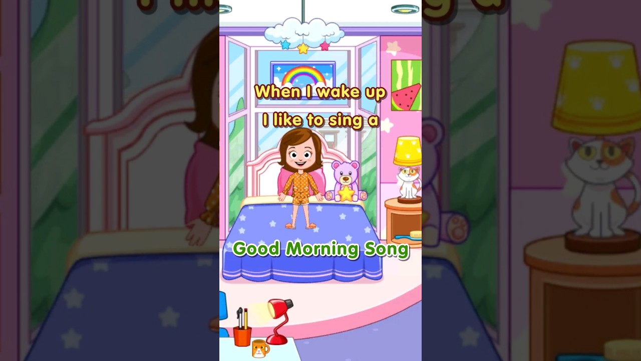 🌞Morning routine with the red 🐦 #mytownworld #mytown #mytowngames #goodmorning #dollhouse