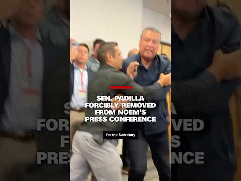 Sen. Padilla forcibly removed from Noem’s press conference