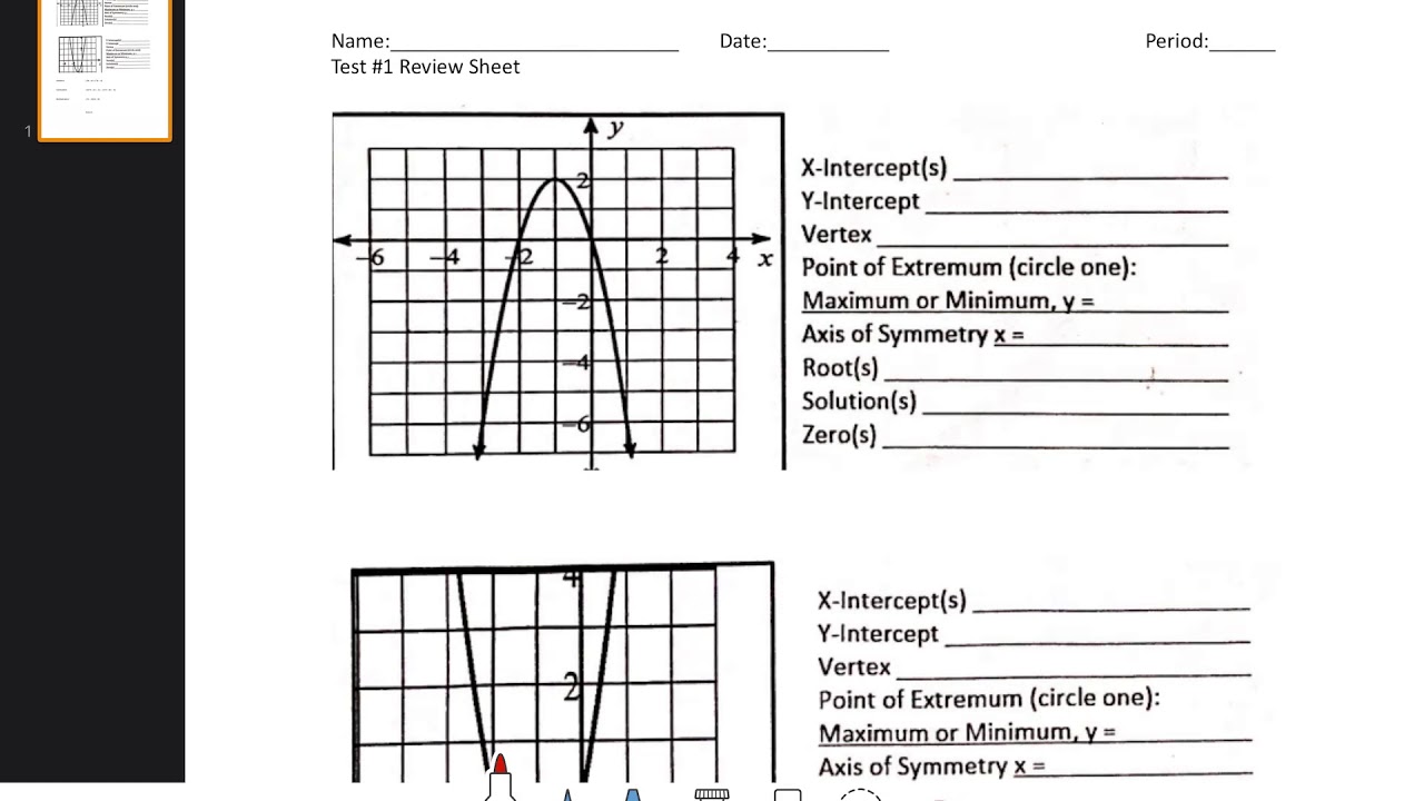 Test #1 Review Sheet Video