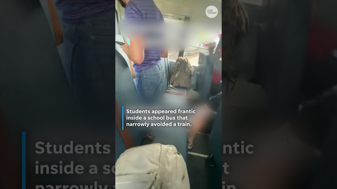 Train clips school bus filled with students  See the frantic moments inside