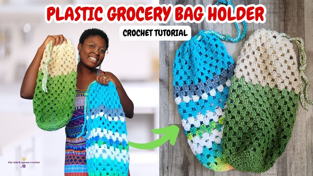 CROCHET TUTORIAL - Plastic Grocery Bag Holder/Organizer ♻️ - Step by Step for Beginners 🧶