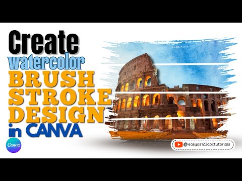 Create Canva Watercolor Brush Stroke Design Travel Poster Step by Step Canva Tutorial for Beginners