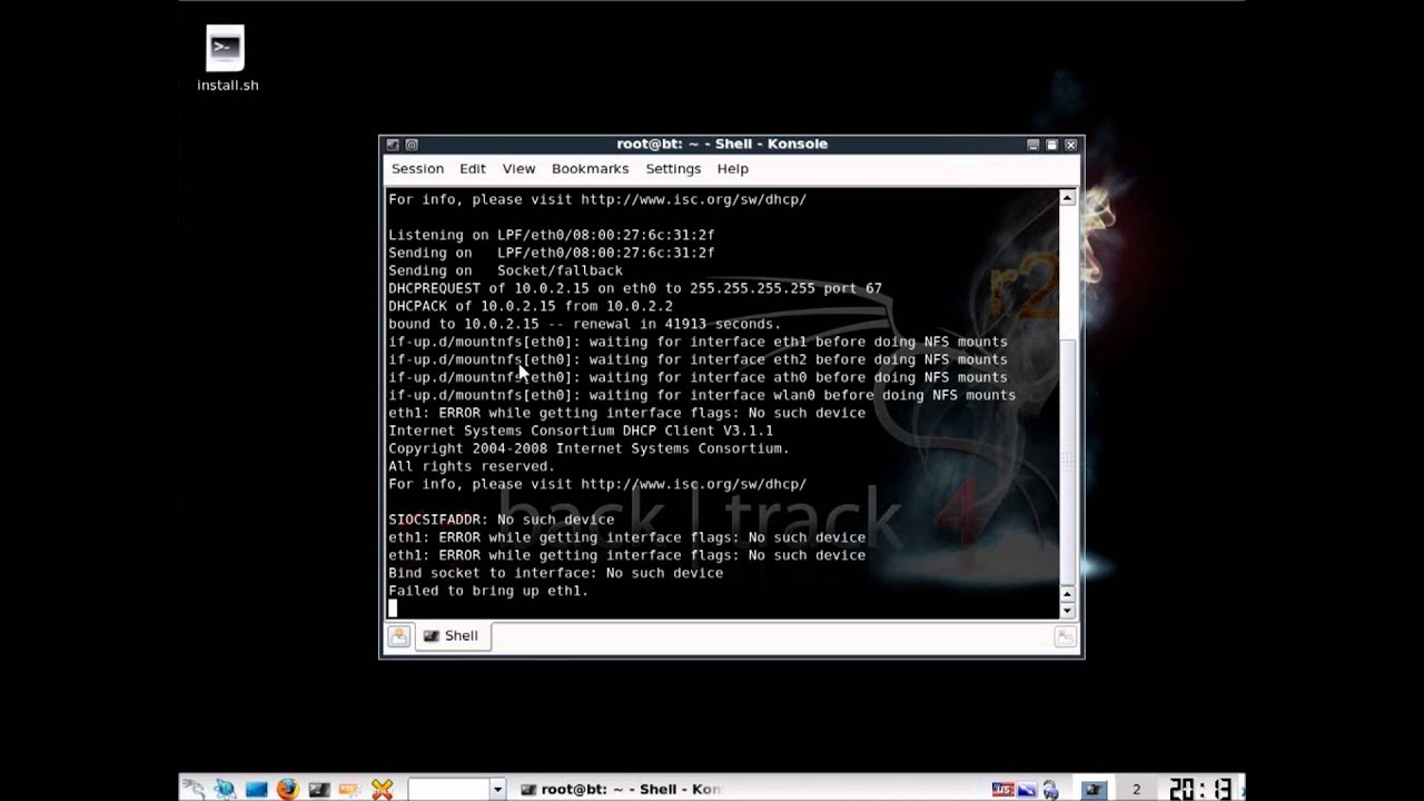 Starting the Desktop and Networking in Backtrack 4 R2 and Shutting Down the OS