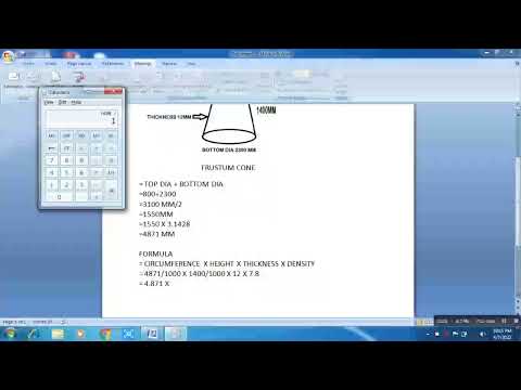 cone weight calculation formula #frustum #cone