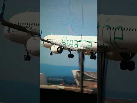 AZORES AIRLINES IS LANDING AT THE FRANKFURT AIRPORT IN GERMANY .