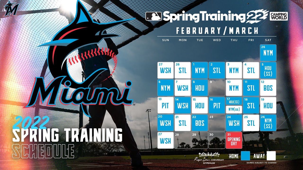 Miami Marlins 2022 Spring Training Schedule