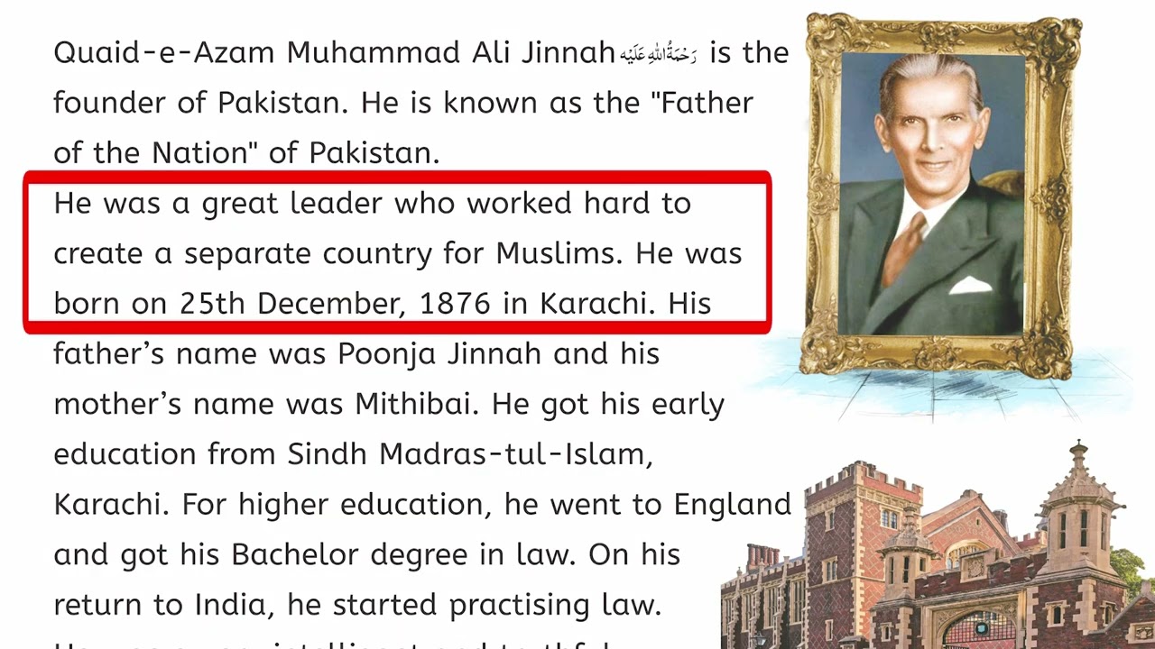 Founder of Pakistan | Social Studies Class 3 | Unit 13 Exercise Page 80 Explained