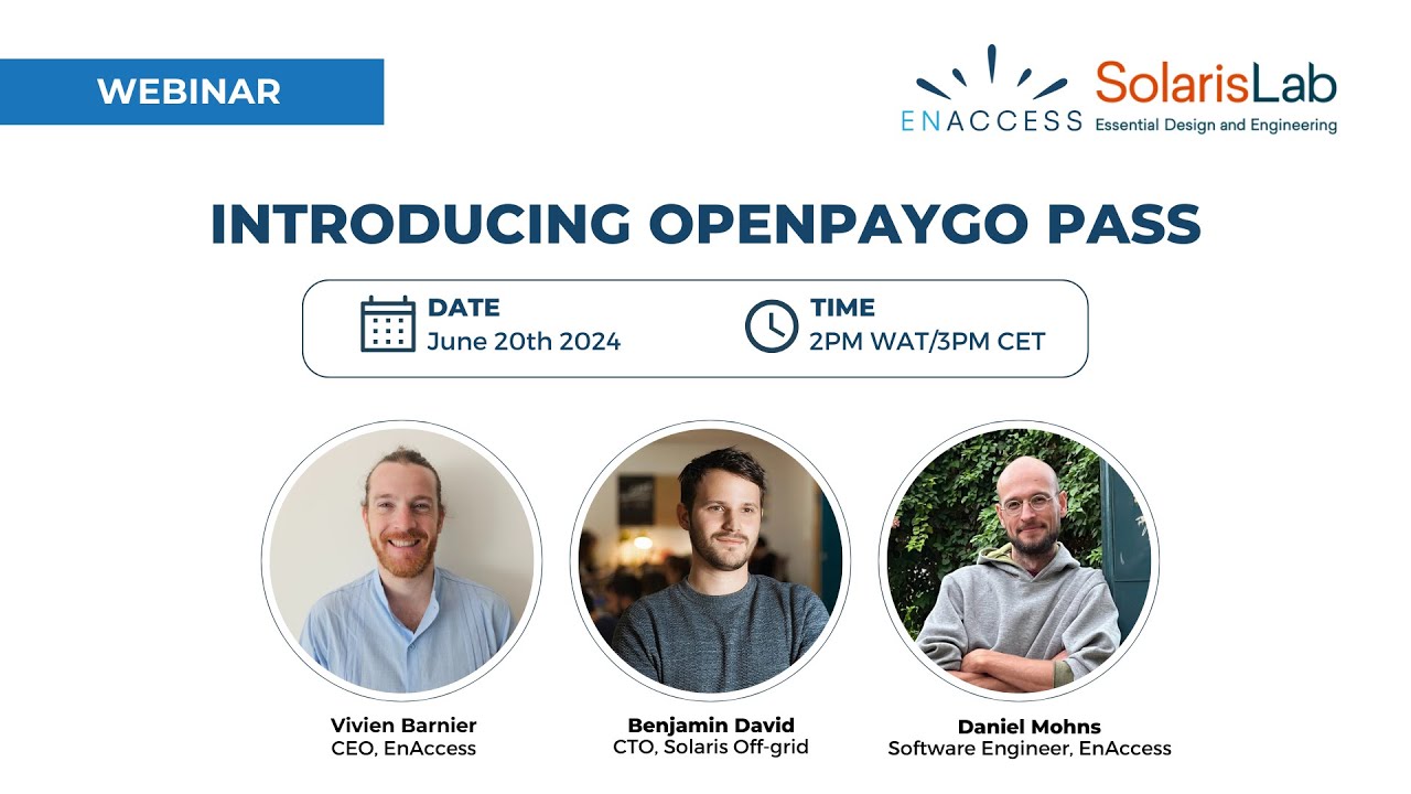 Webinar: Introducing OpenPAYGO Pass with EnAccess and Solaris