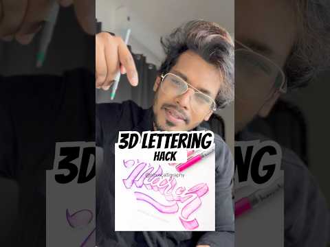 ???? 3D Lettering Hack ????️ Calligraphy tips and Tricks #3dletterdrawing #viral #trendingshort
